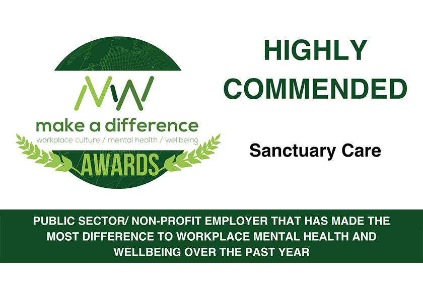 Sanctuary Care receives mental health and wellbeing award | Sanctuary Care